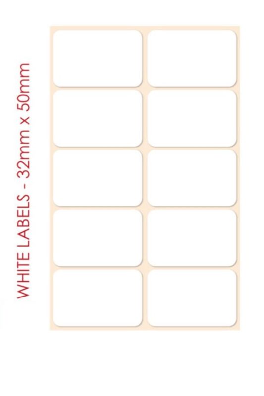 LABEL SHEETS - 32mm x 50mm - Effective Lab
